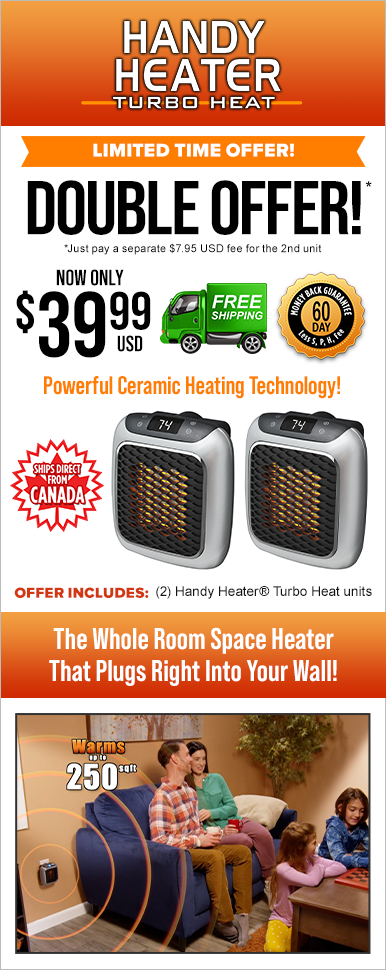 Handy Heater® Turbo Heat - The Whole Room Space Heater That Plugs Right ...