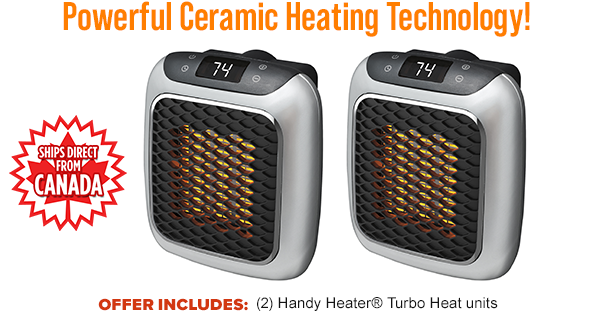 Handy Heater® Turbo Heat - The Whole Room Space Heater That Plugs Right ...